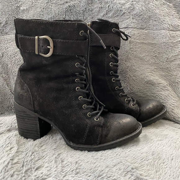 Born | Shoes | Born Lace Up Heeled Boots With Side Zip | Poshmark